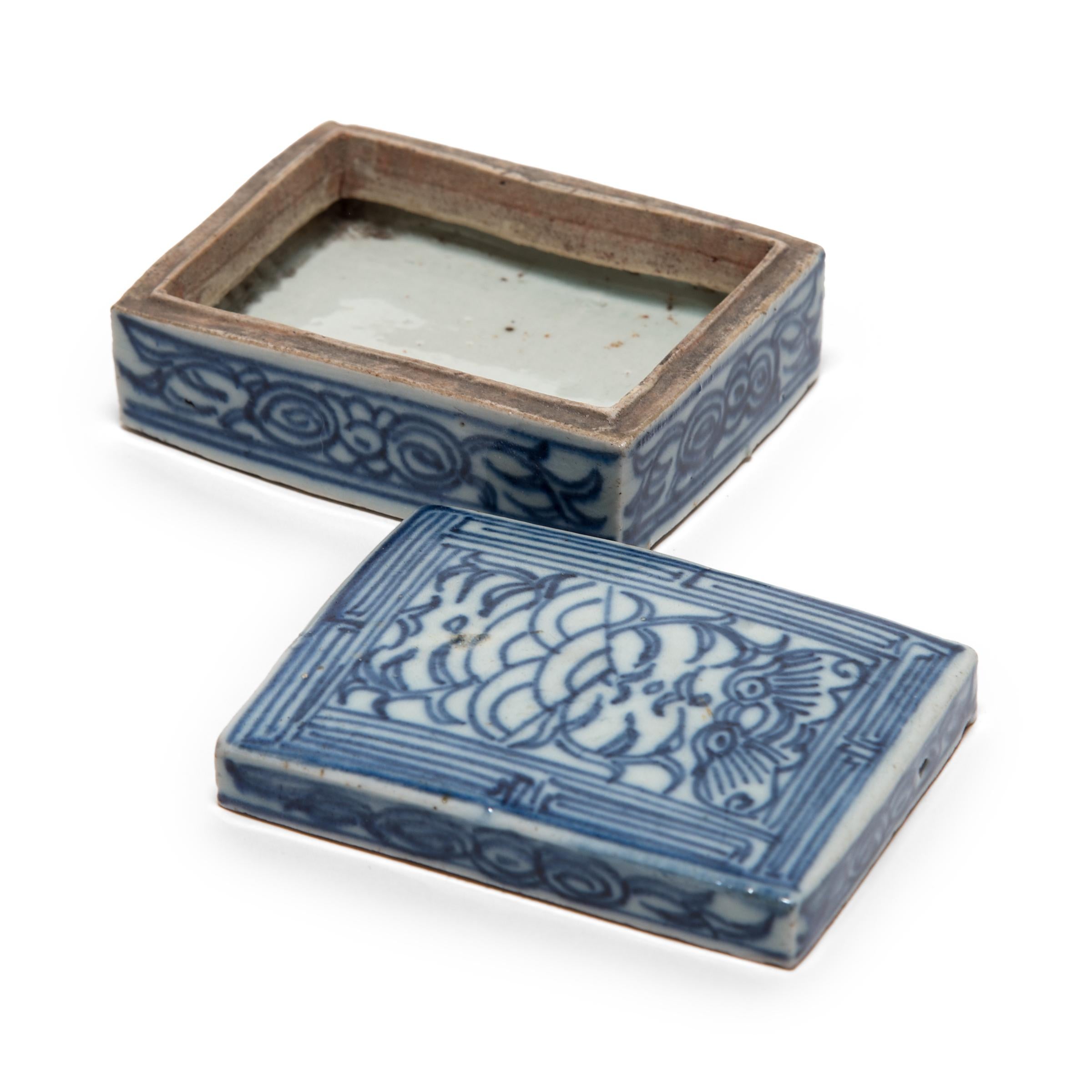 19th Century Chinese Blue and White Ink Box at 1stDibs | chinese ink box