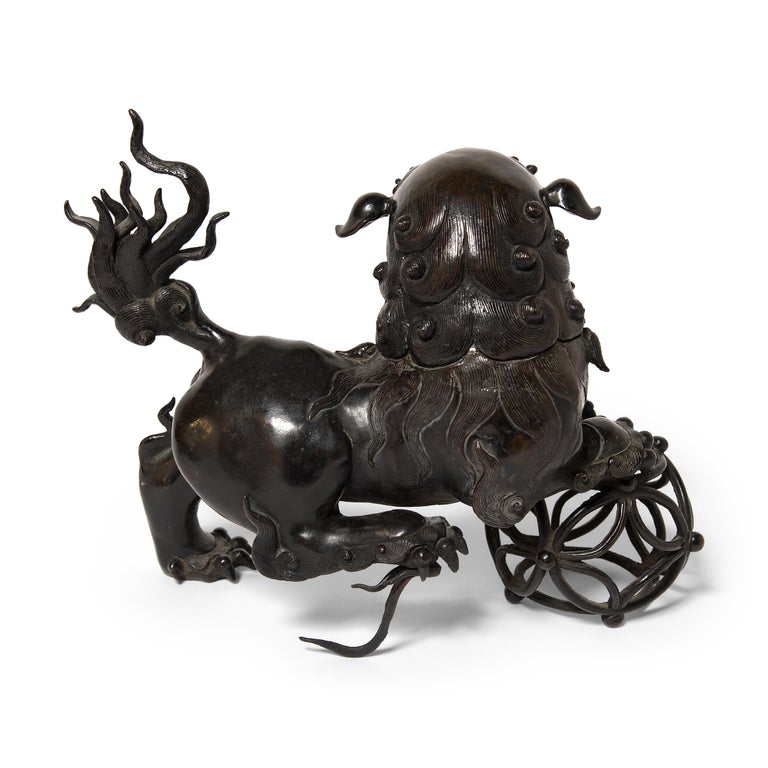 19th Century Chinese Bronze Fu Dog Censer at 1stDibs