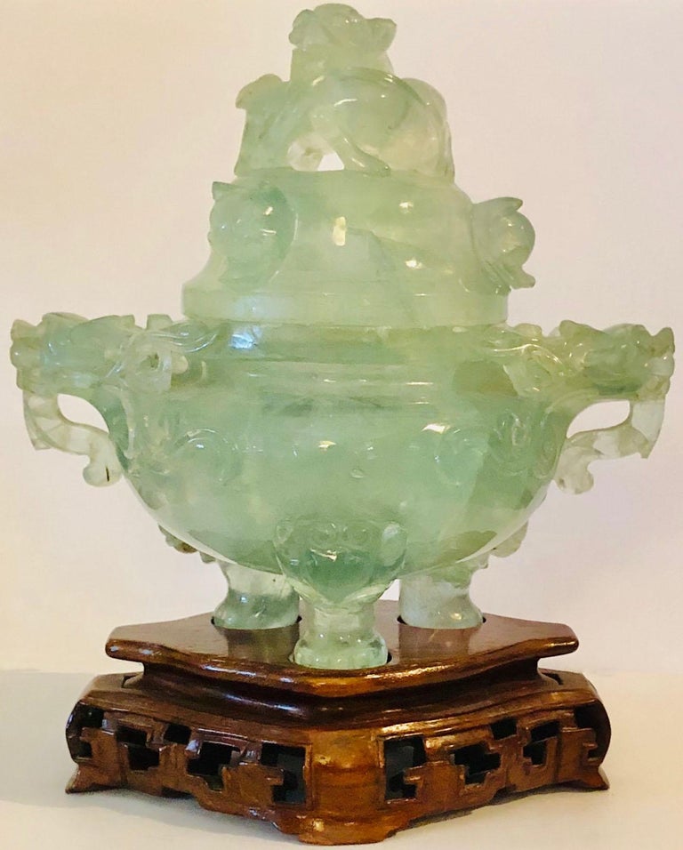 19th Century Chinese Carved Quartz on Base For Sale at 1stDibs