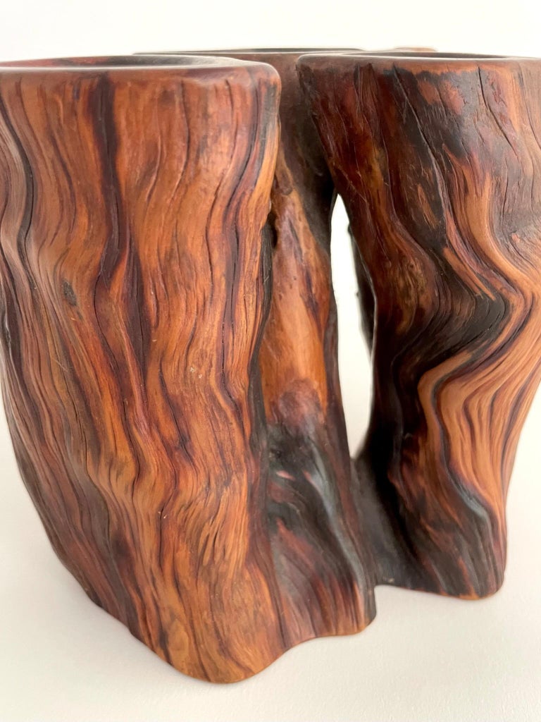 19th Century Chinese Cypress Root Brush Pot For Sale at 1stDibs