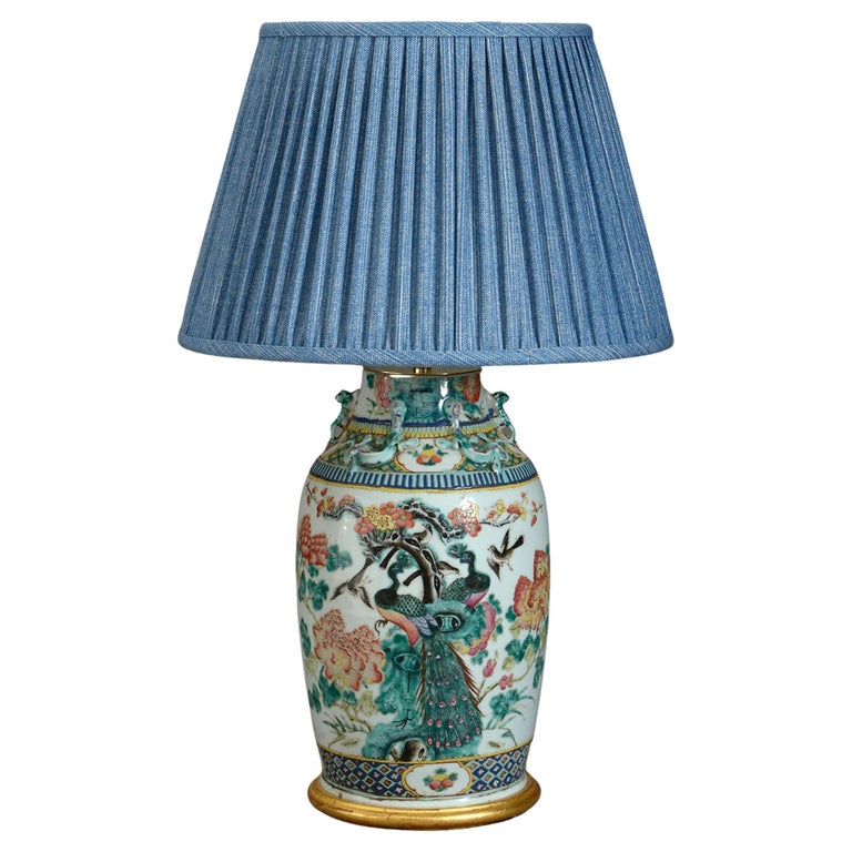 19th Century Chinese Export Famille Verte Porcelain Vase Lamp For Sale ...