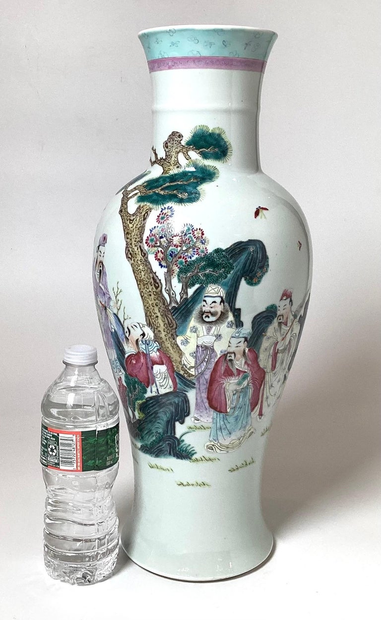 19th Century Chinese Export Porcelain Immortal Vase with Iron Red Mark ...