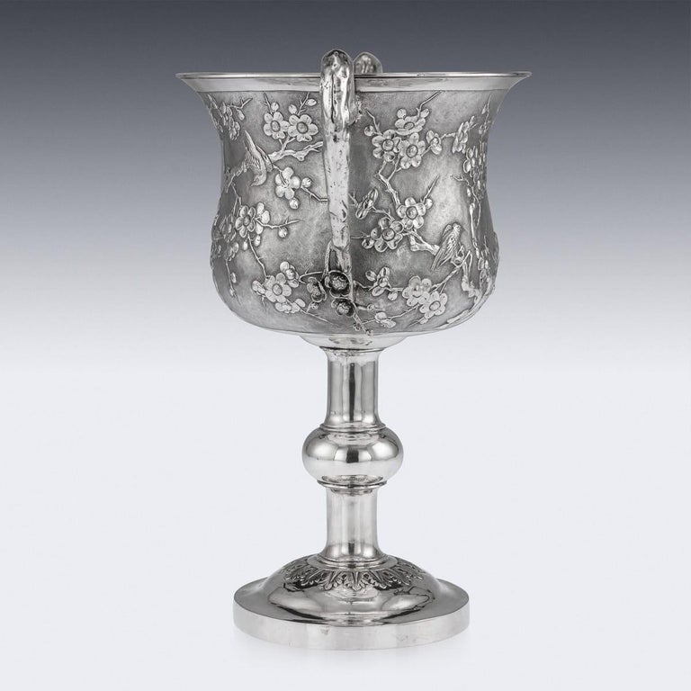 19th Century Chinese Export Solid Silver Trophy Cup, Woshing Shanghai ...