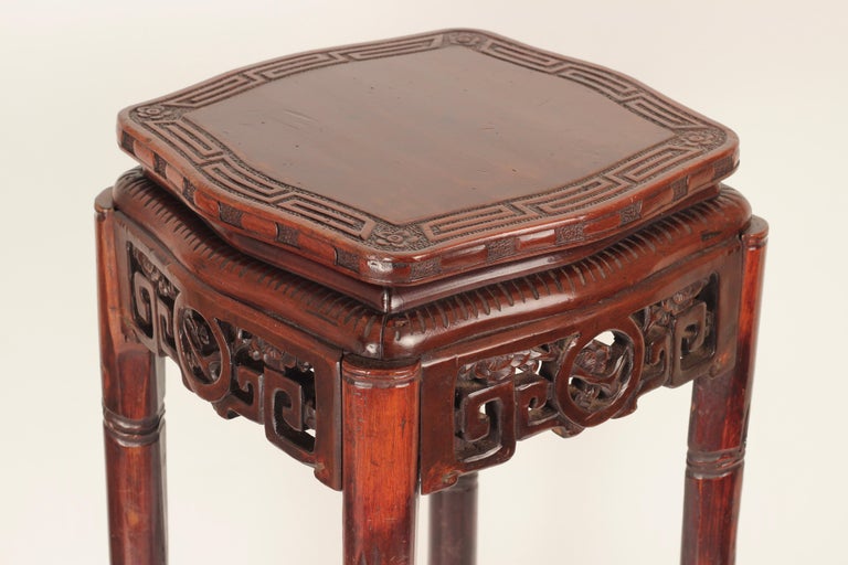 19th Century Chinese Faux Bamboo Wooden Torchere in the Chinoiserie ...