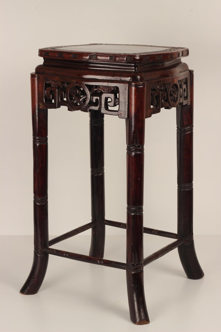 19th Century Chinese Faux Bamboo Wooden Torchere in the Chinoiserie ...