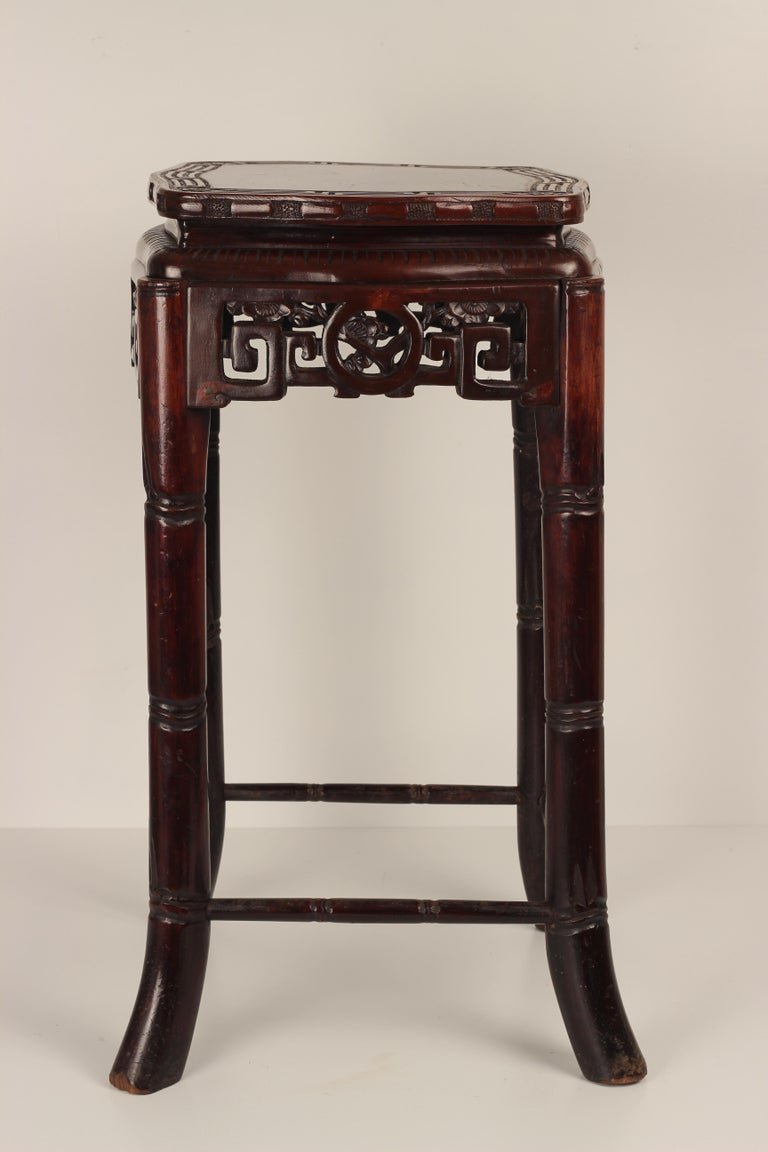 19th Century Chinese Faux Bamboo Wooden Torchere in the Chinoiserie ...