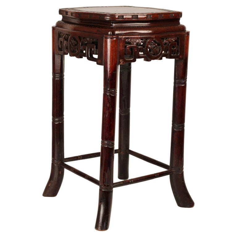 19th Century Chinese Faux Bamboo Wooden Torchere in the Chinoiserie ...