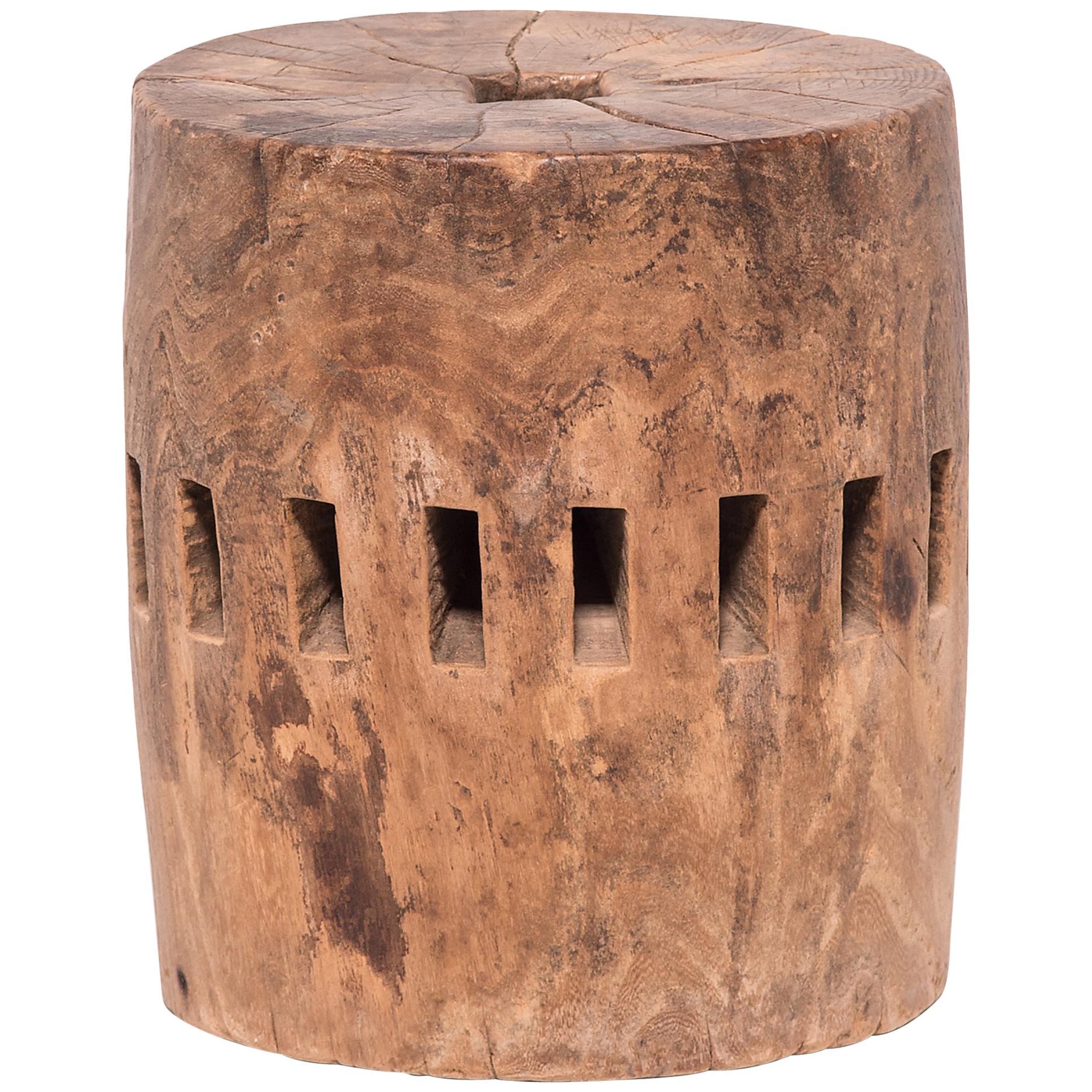 19th Century Chinese Gear Heart Stool at 1stDibs