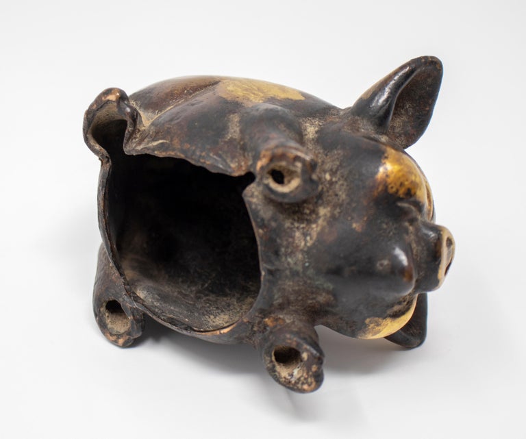 19th Century Chinese Gilt-Bronze Pig For Sale at 1stDibs