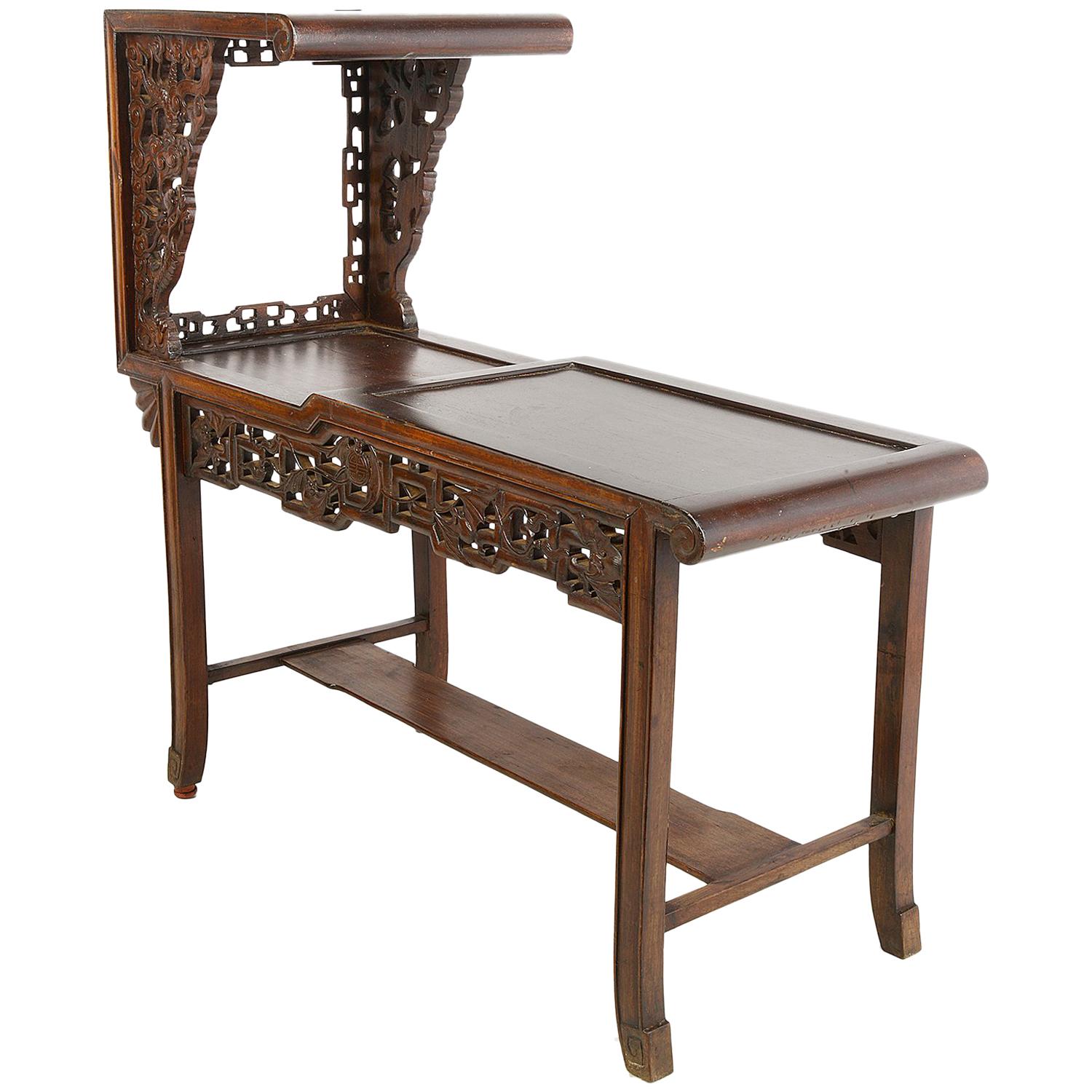 Pair of Late 19th Century Chinese Rosewood Side Tables at 1stDibs