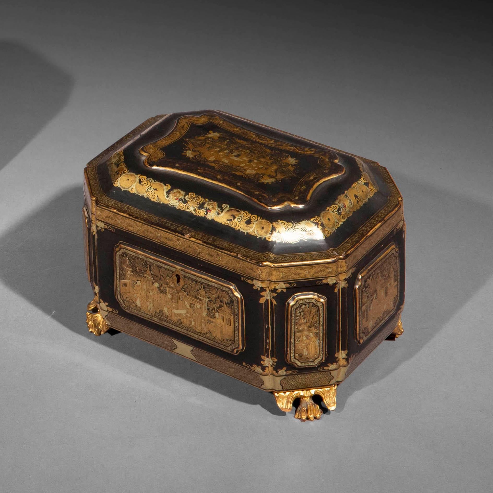 19th Century, Chinese Lacquer Box or Tea Caddy For Sale at 1stDibs