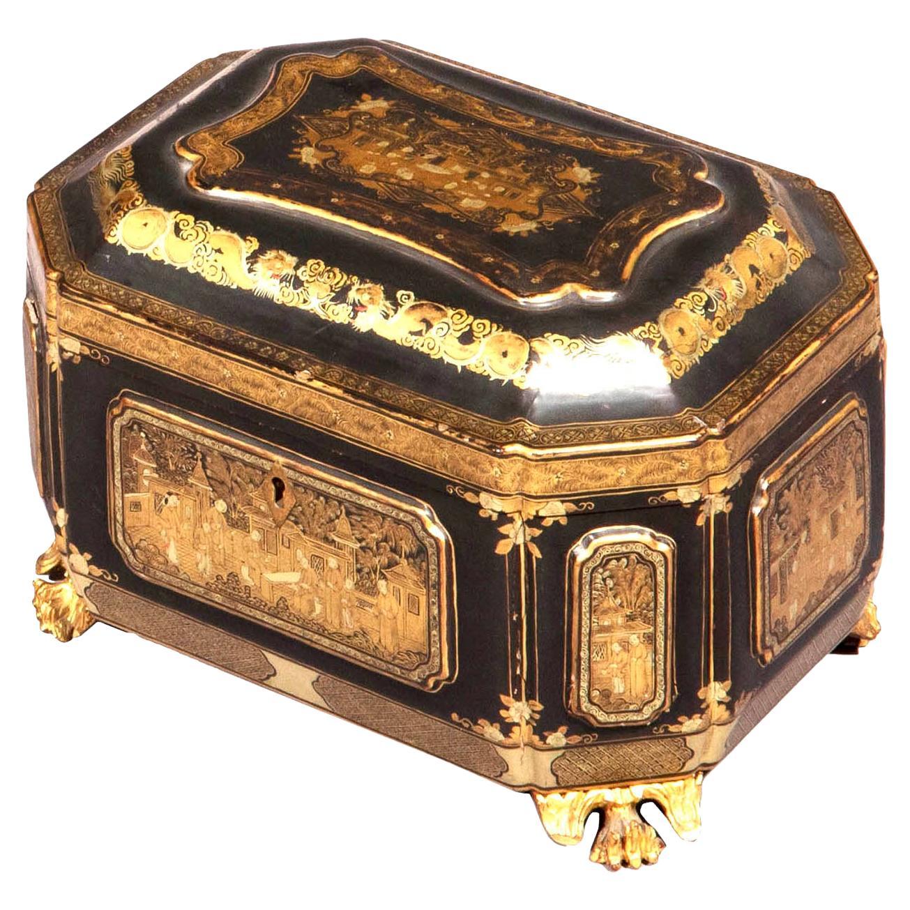 19th Century Chinese Lacquer Sewing Box For Sale at 1stDibs