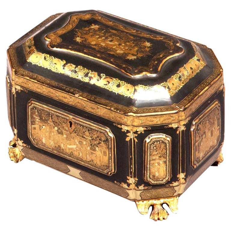 19th Century, Chinese Lacquer Box or Tea Caddy For Sale at 1stDibs
