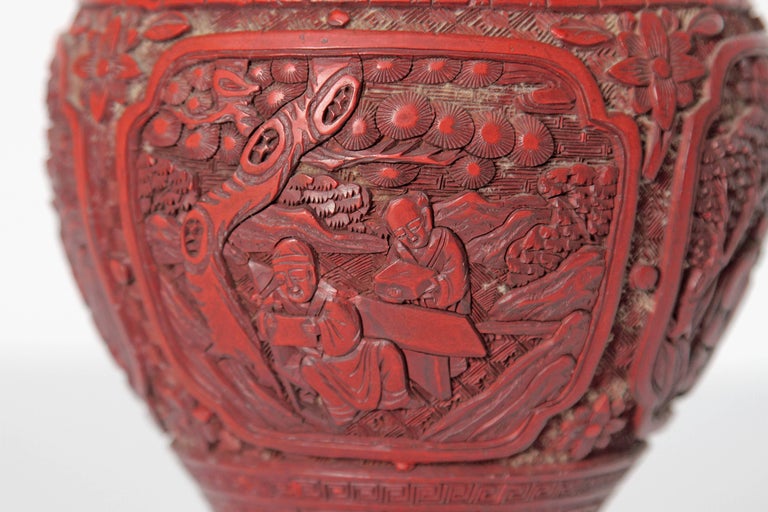 19th Century Chinese Lacquer Cinnabar Vase at 1stDibs