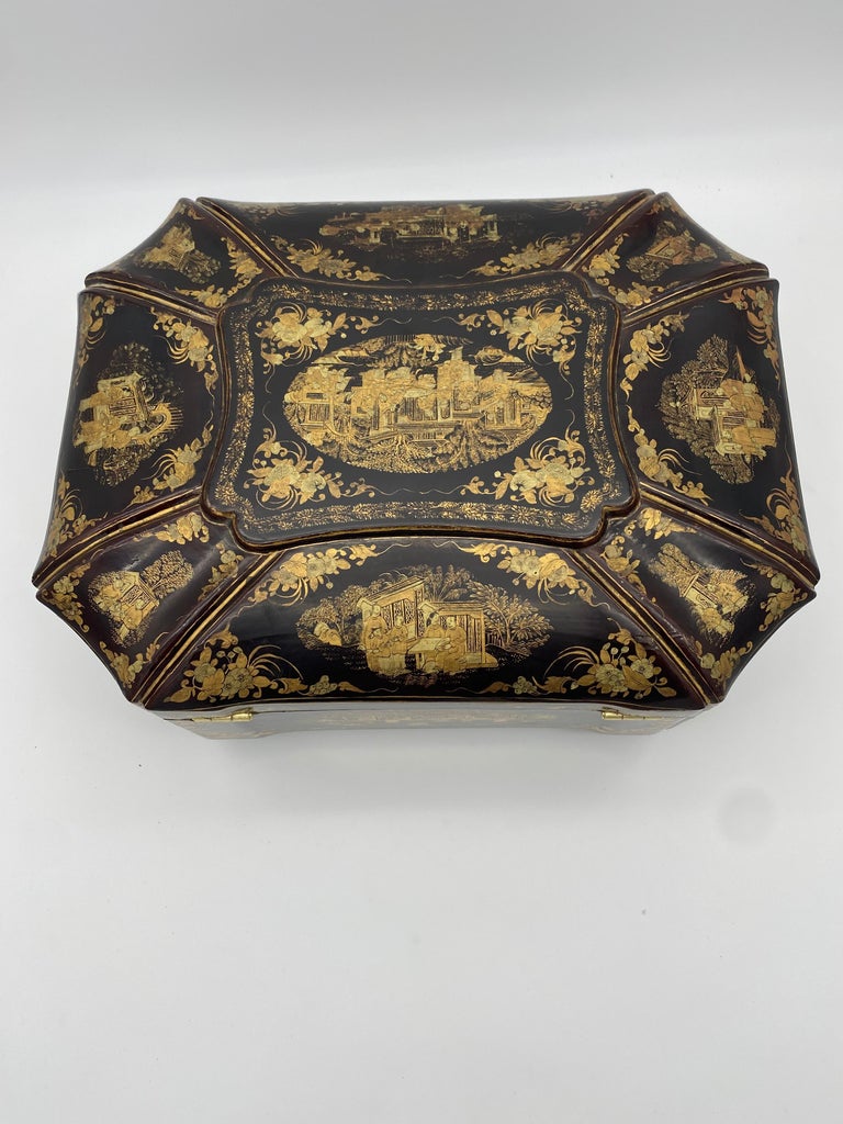 19th Century Chinese Lacquer Sewing Box For Sale at 1stDibs