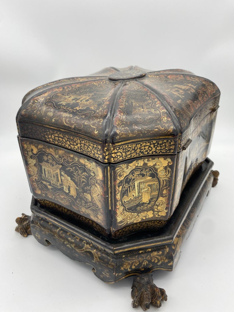 19th Century Chinese Lacquer Tea Caddy For Sale at 1stDibs