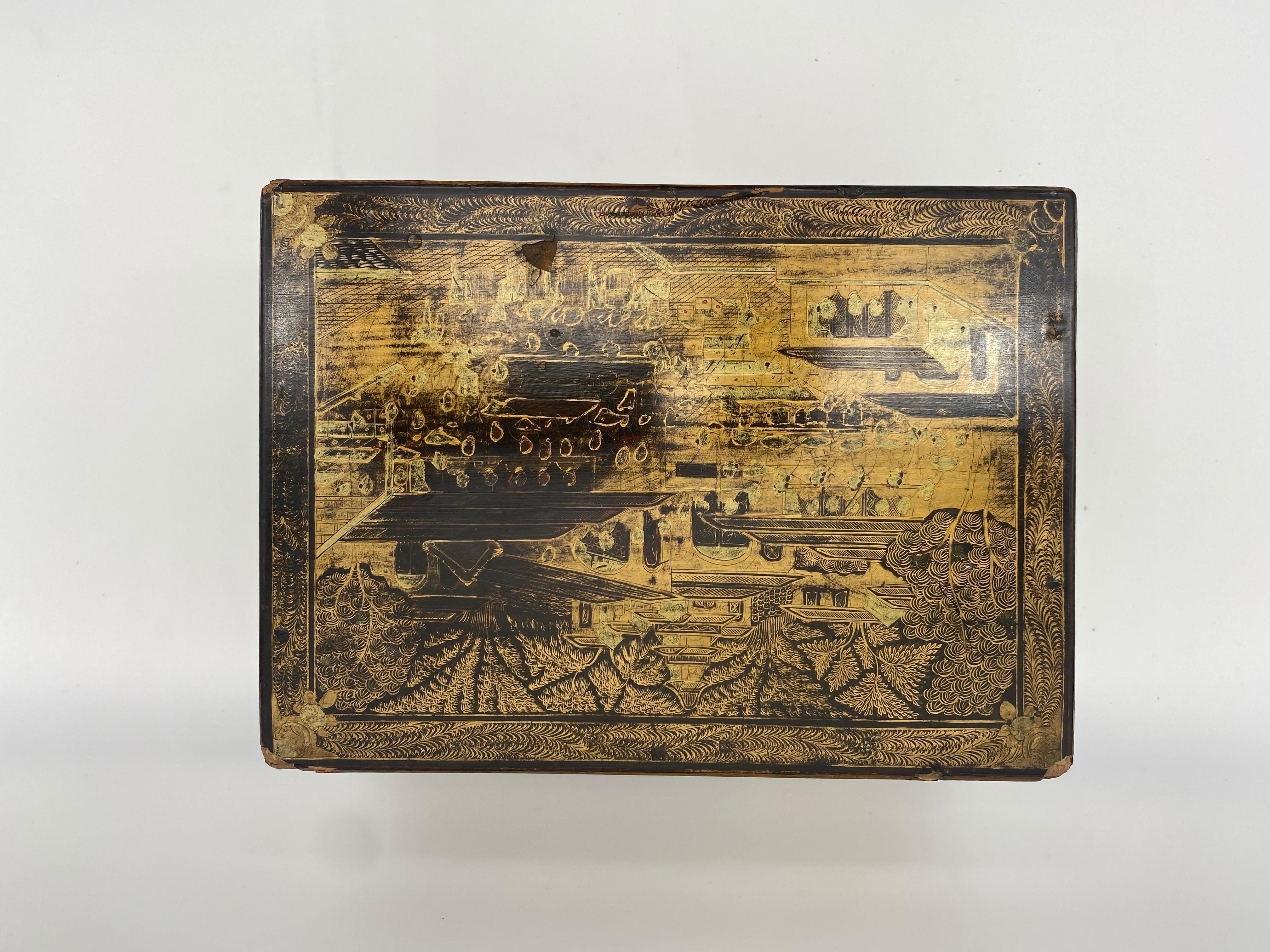 19th Century Chinese Lacquer Tea Caddy at 1stDibs | queencard box ...