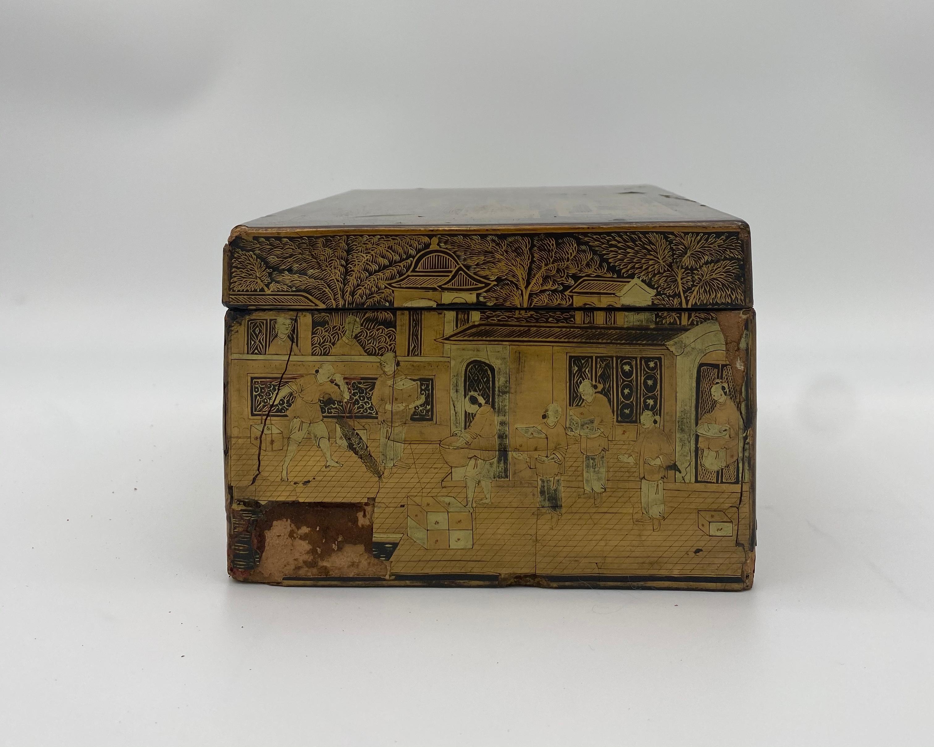 19th Century Chinese Lacquer Tea Caddy at 1stDibs | queencard box ...