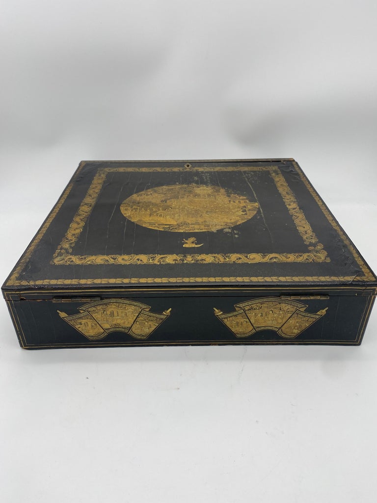 19th Century Chinese Lacquer Writing Box For Sale at 1stDibs