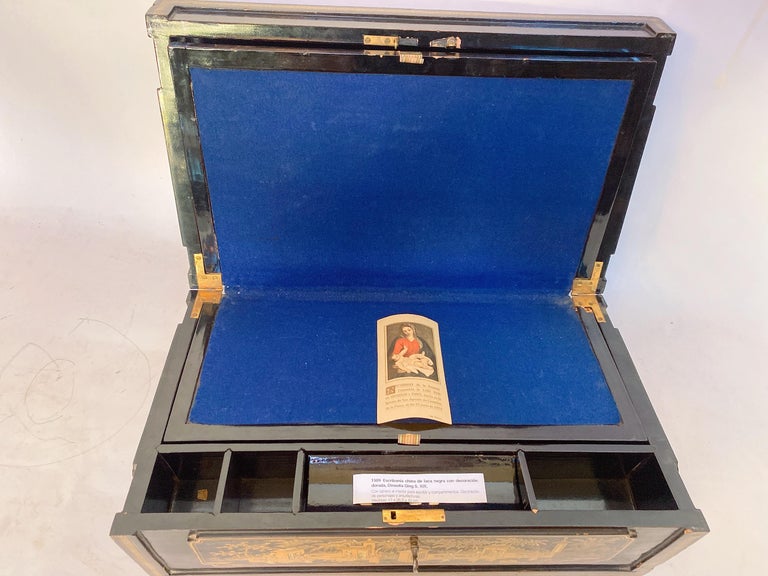 19th Century Chinese Lacquer Writing Box For Sale at 1stDibs