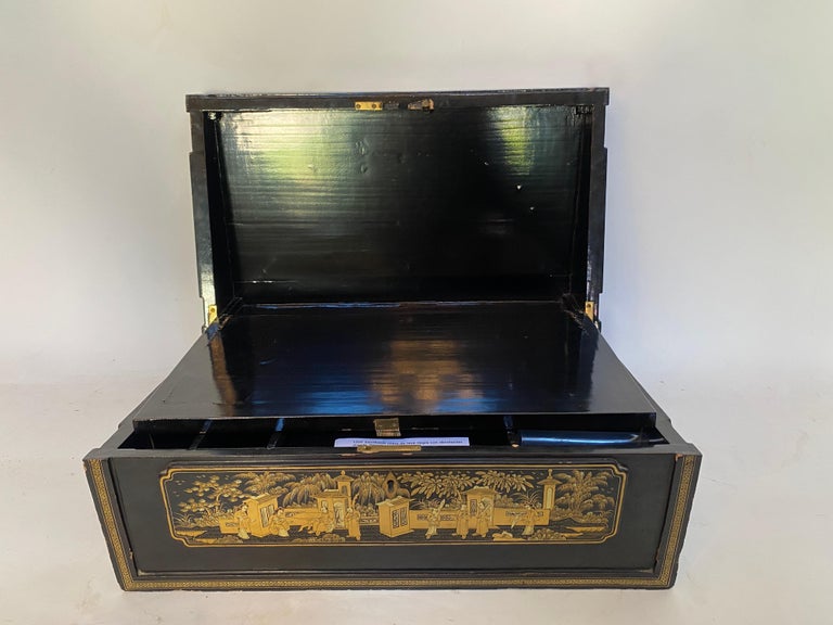 19th Century Chinese Lacquer Writing Box For Sale at 1stDibs