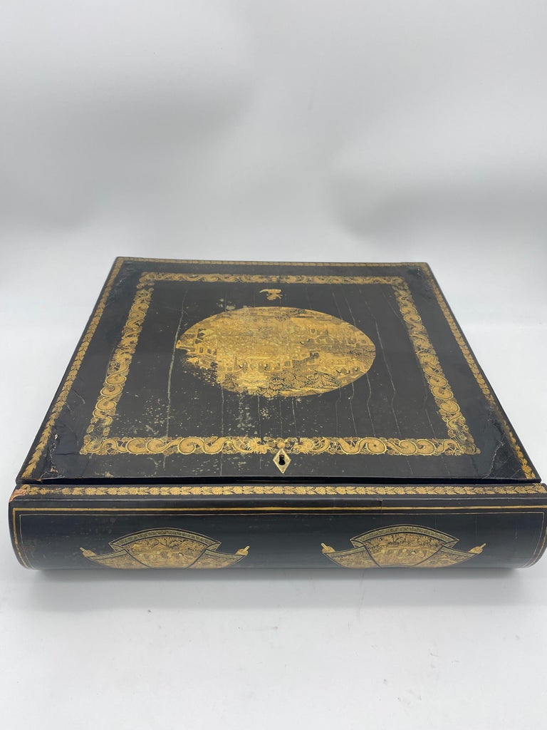 19th Century Chinese Lacquer Writing Box For Sale at 1stDibs
