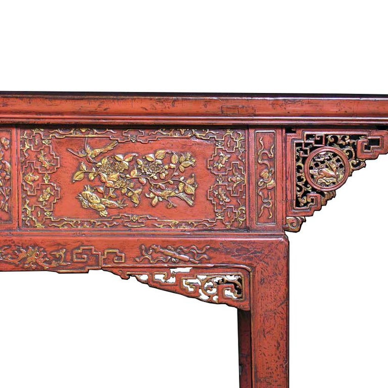 19th Century, Chinese Lacquered Console Painting Table For Sale at 1stDibs