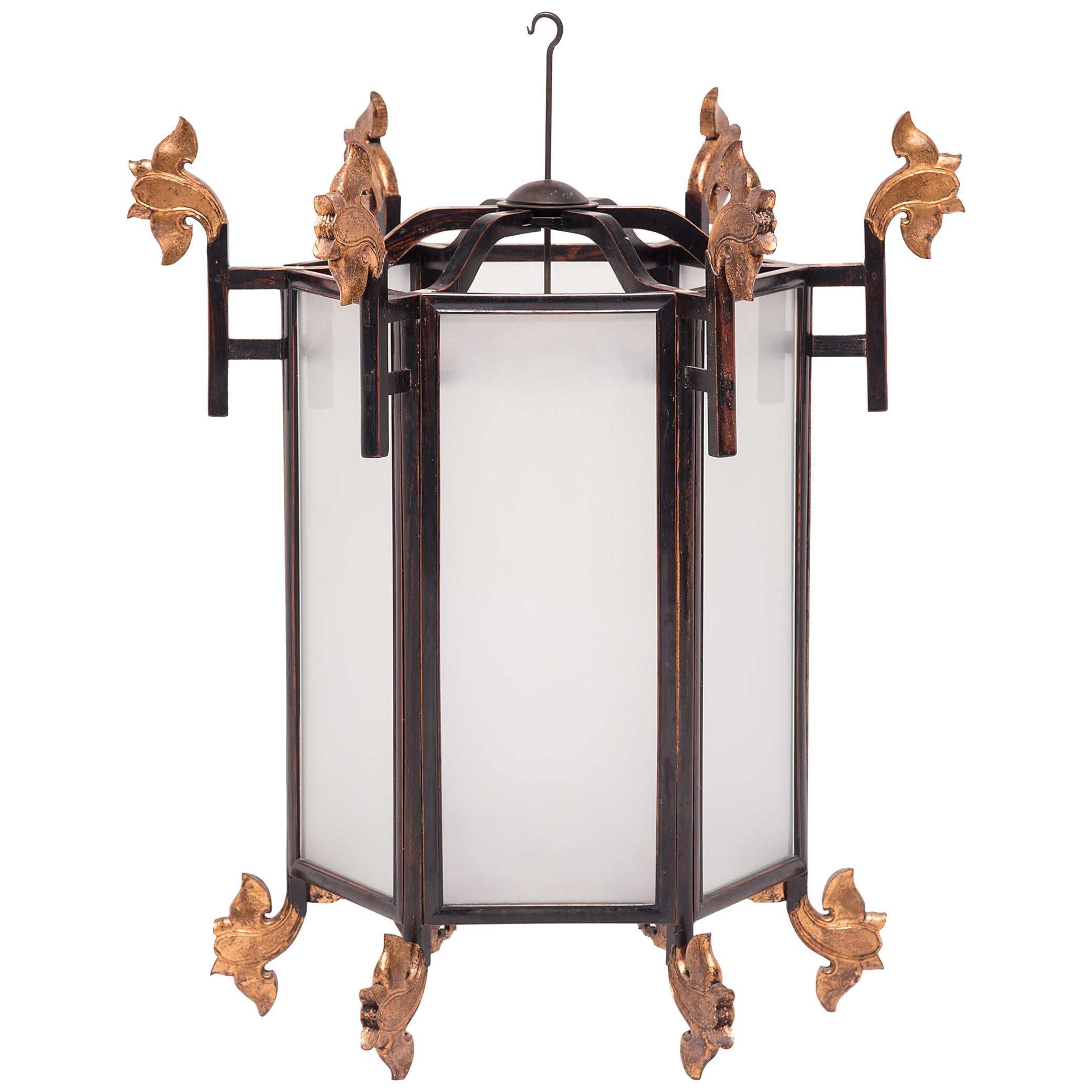Square Rosewood Chinese Lantern at 1stDibs