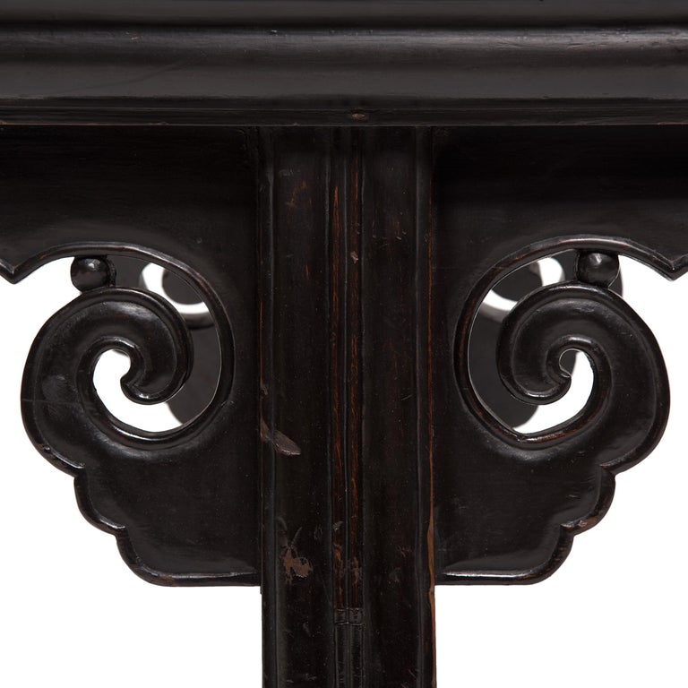Chinese Low Flared Leg Bench, c. 1850 at 1stDibs
