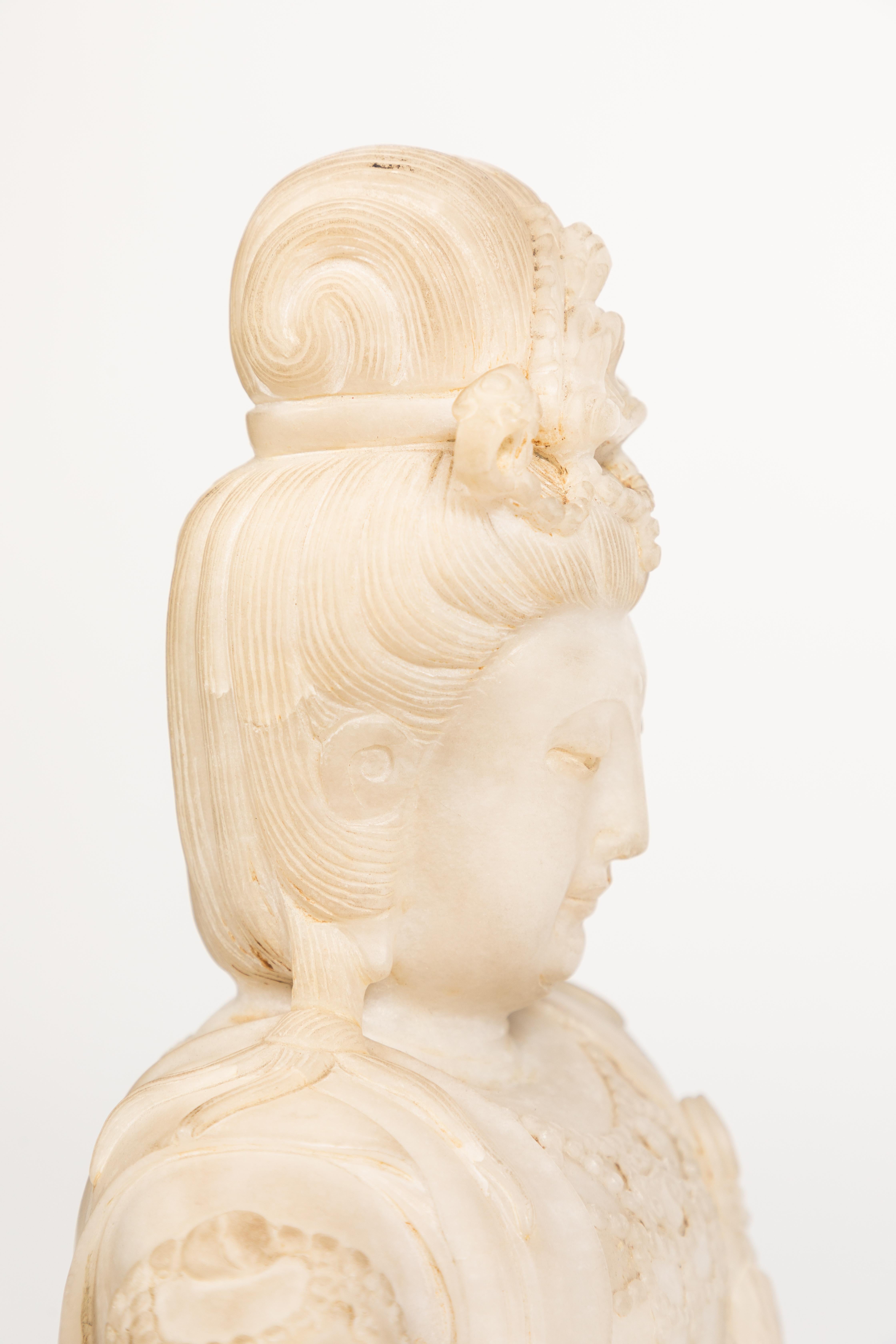 19th Century Chinese Marble Quan Yin For Sale at 1stDibs | quan yin hawk