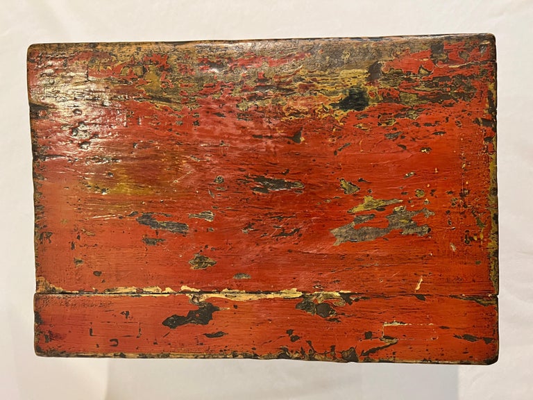 19th Century Chinese Ming Style Red Lacquered Low Tea or Altar Table ...