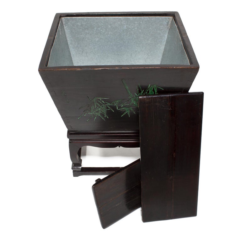 19th Century Chinese Painted Ice Box with Stand at 1stDibs