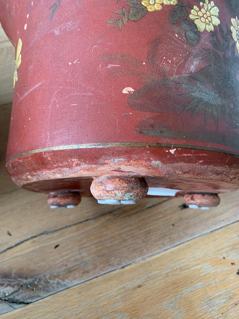 19th Century Chinese Red and Gilt Terracotta Cachepot with Green ...