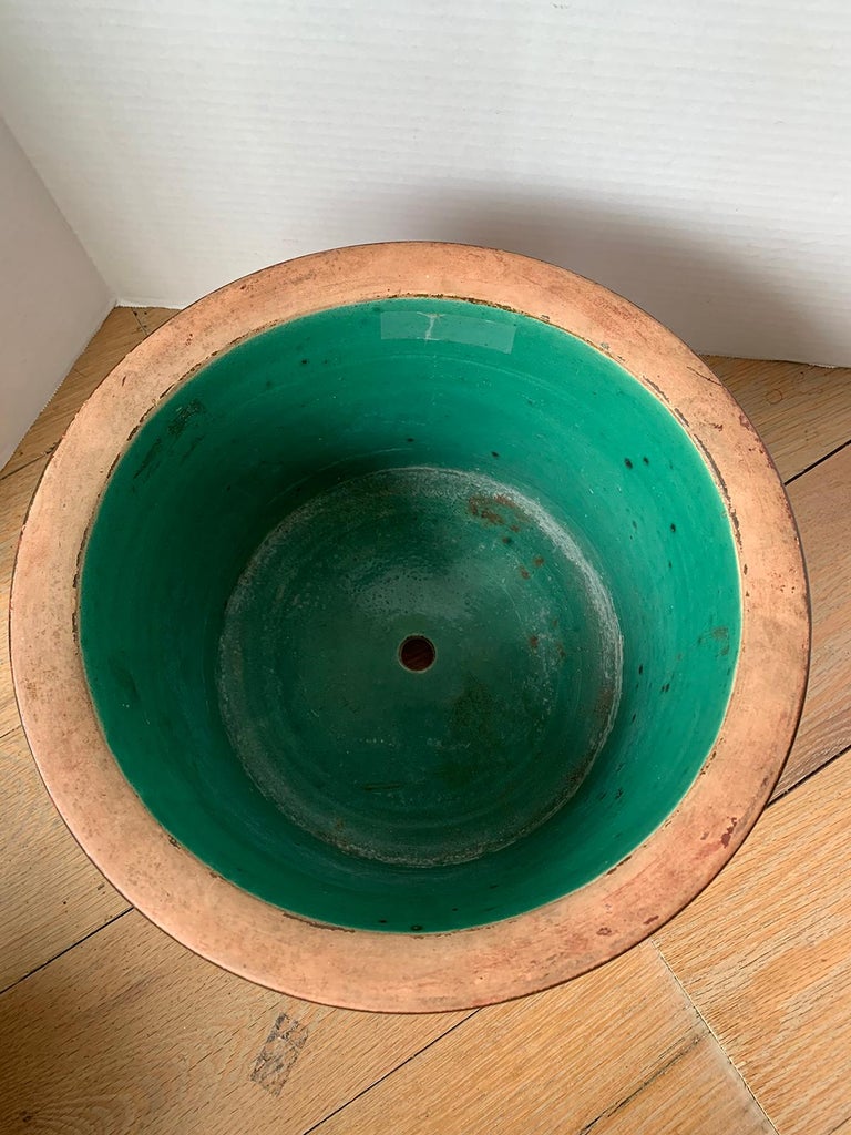 19th Century Chinese Red and Gilt Terracotta Cachepot with Green ...