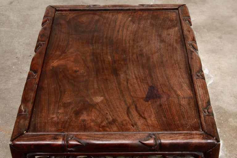 19th Century Chinese Rosewood Carved Tea Table For Sale at 1stdibs