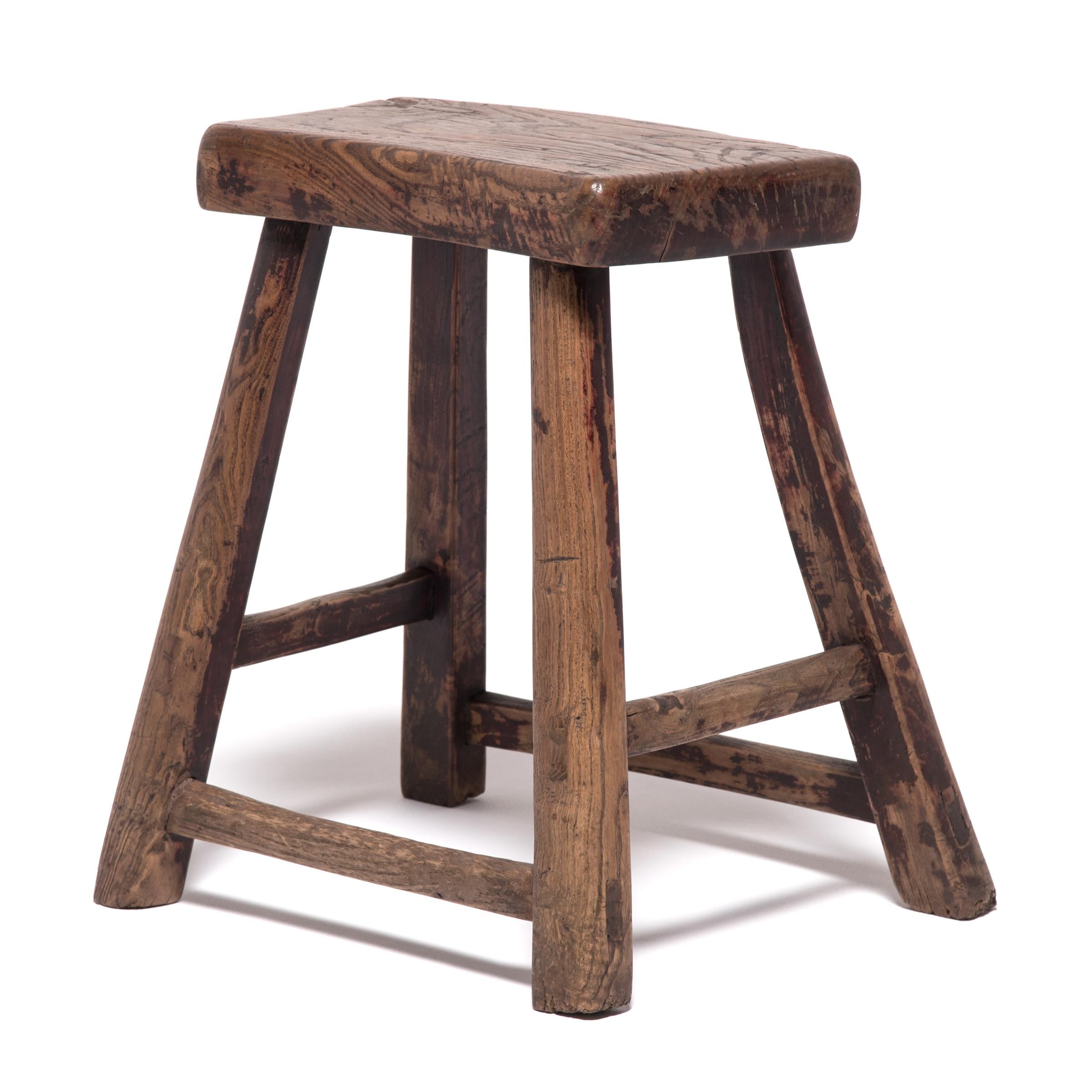 19th Century Chinese Rustic Tapered Leg Stool at 1stDibs | tapered stool