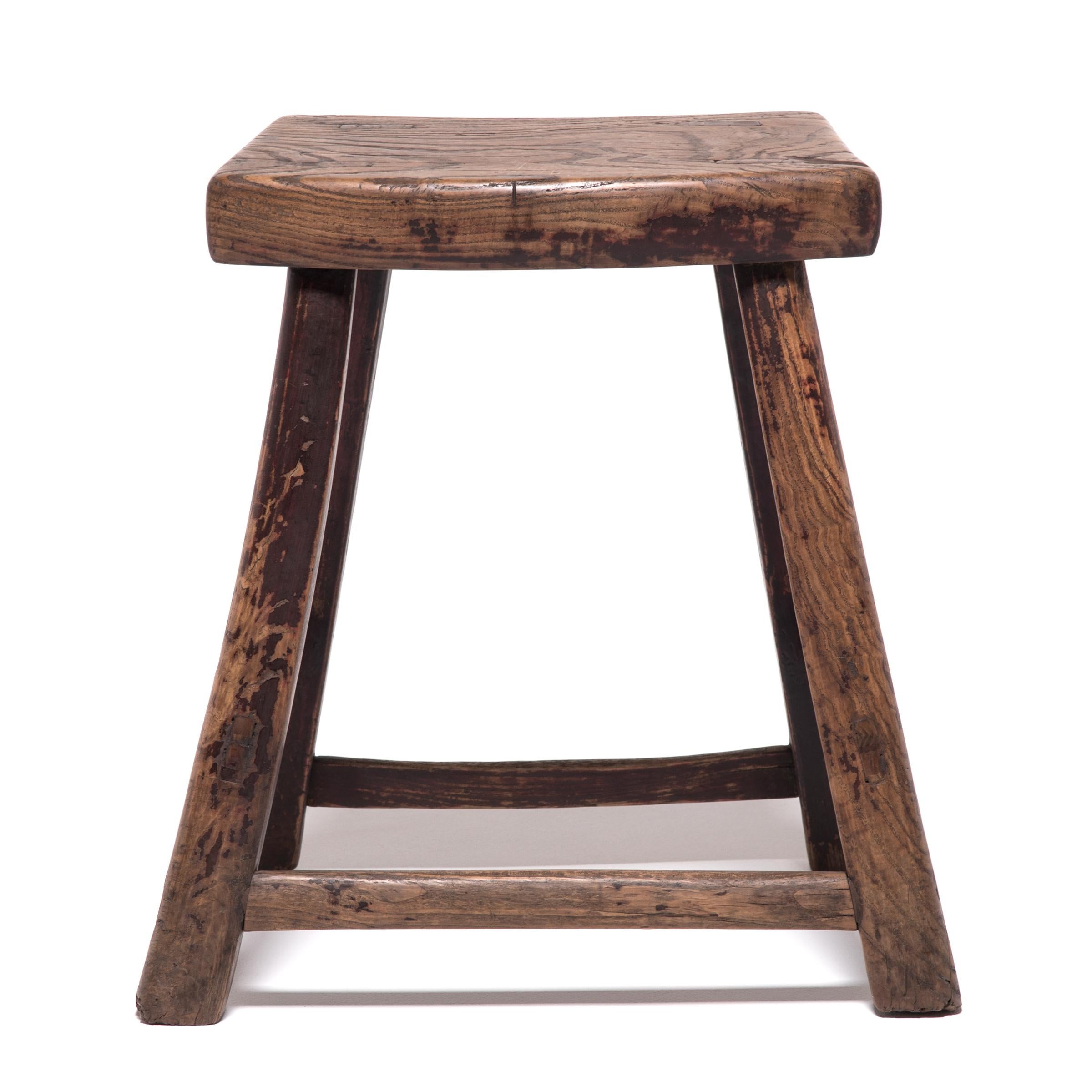 19th Century Chinese Rustic Tapered Leg Stool at 1stDibs | tapered stool