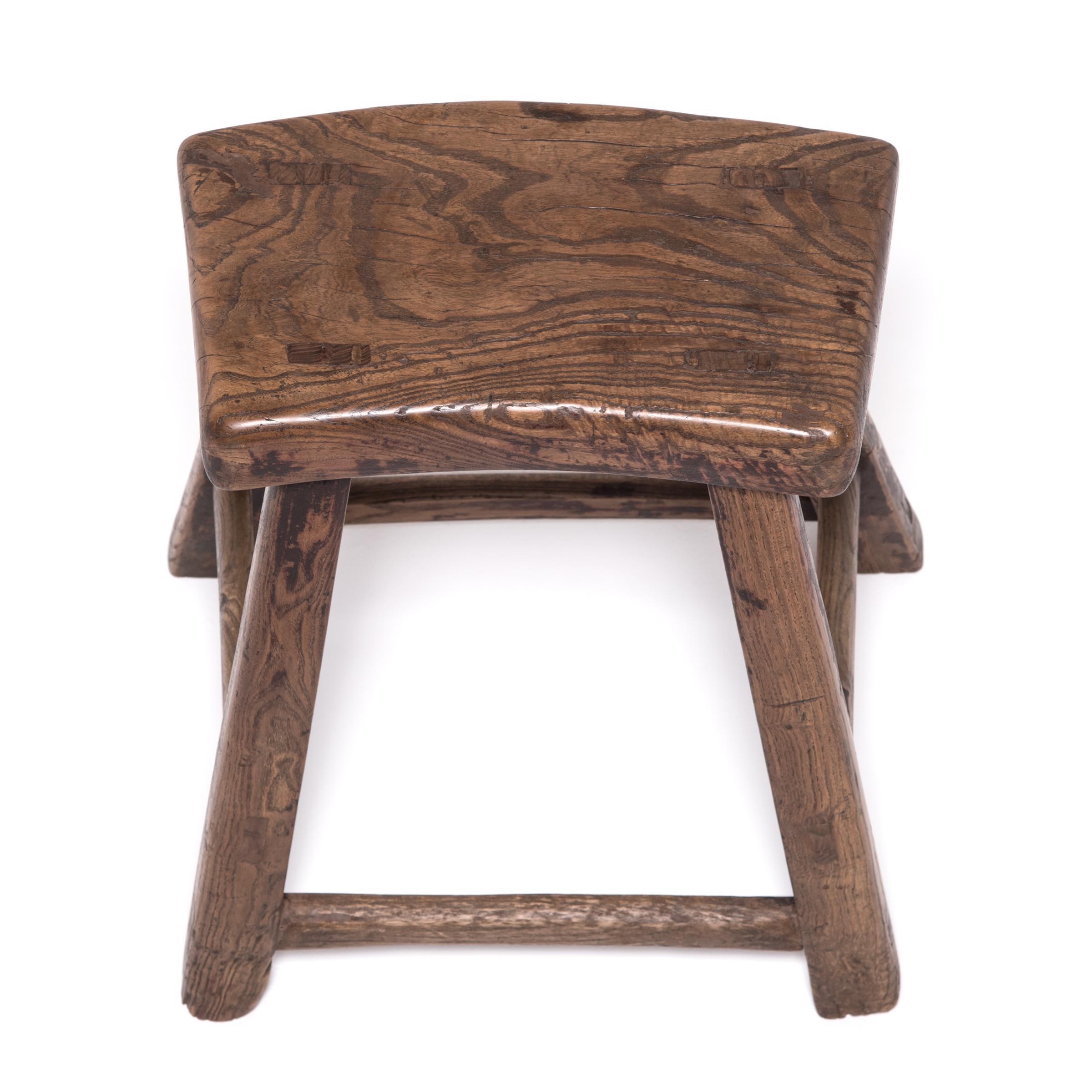 19th Century Chinese Rustic Tapered Leg Stool at 1stDibs | tapered stool