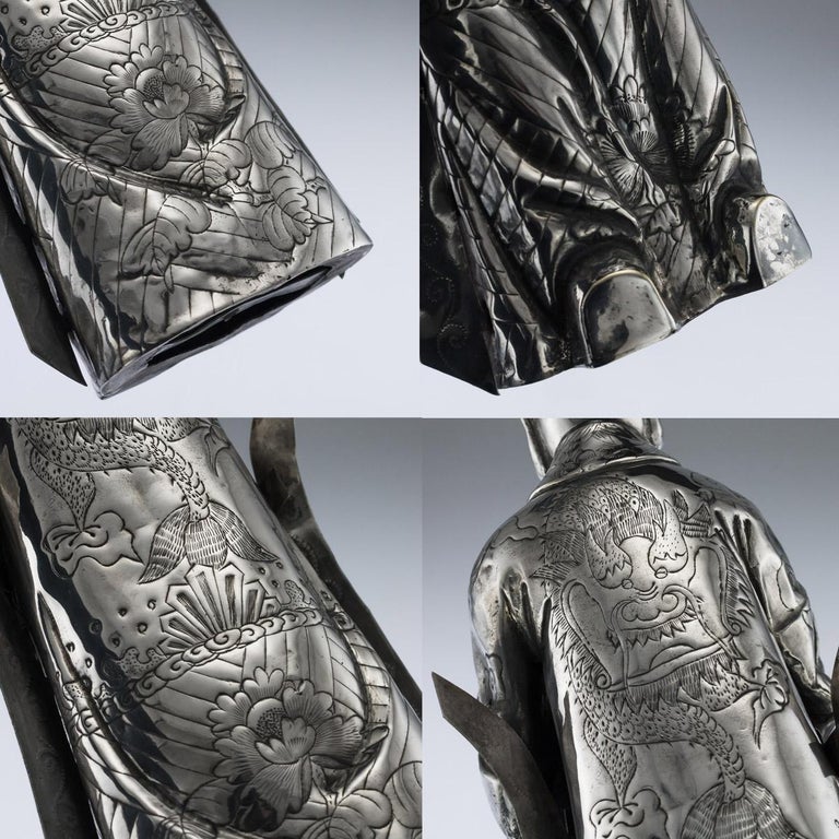 19th Century Chinese Solid Silver Set of Three Immortal Figures, circa ...