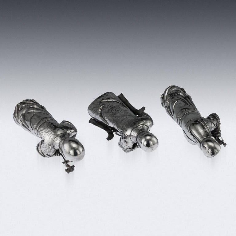 19th Century Chinese Solid Silver Set of Three Immortal Figures, circa ...