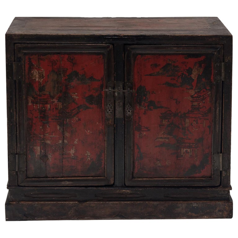 19th Century Chinese Two-Door Painted Chest at 1stDibs