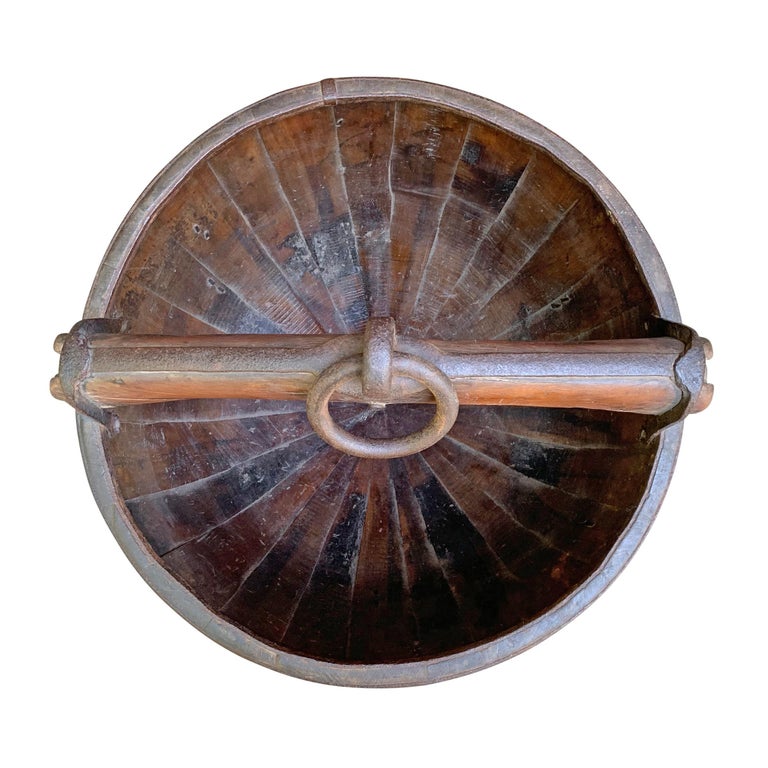 19th Century Chinese Water Bucket on Stand at 1stDibs | water bucket stand