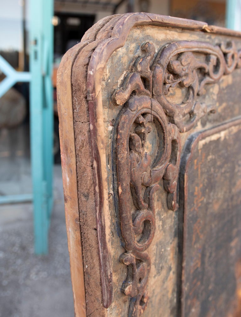 19th Century Chinese Welcome Sign Carved in Wood w/ Chinese Printing at ...