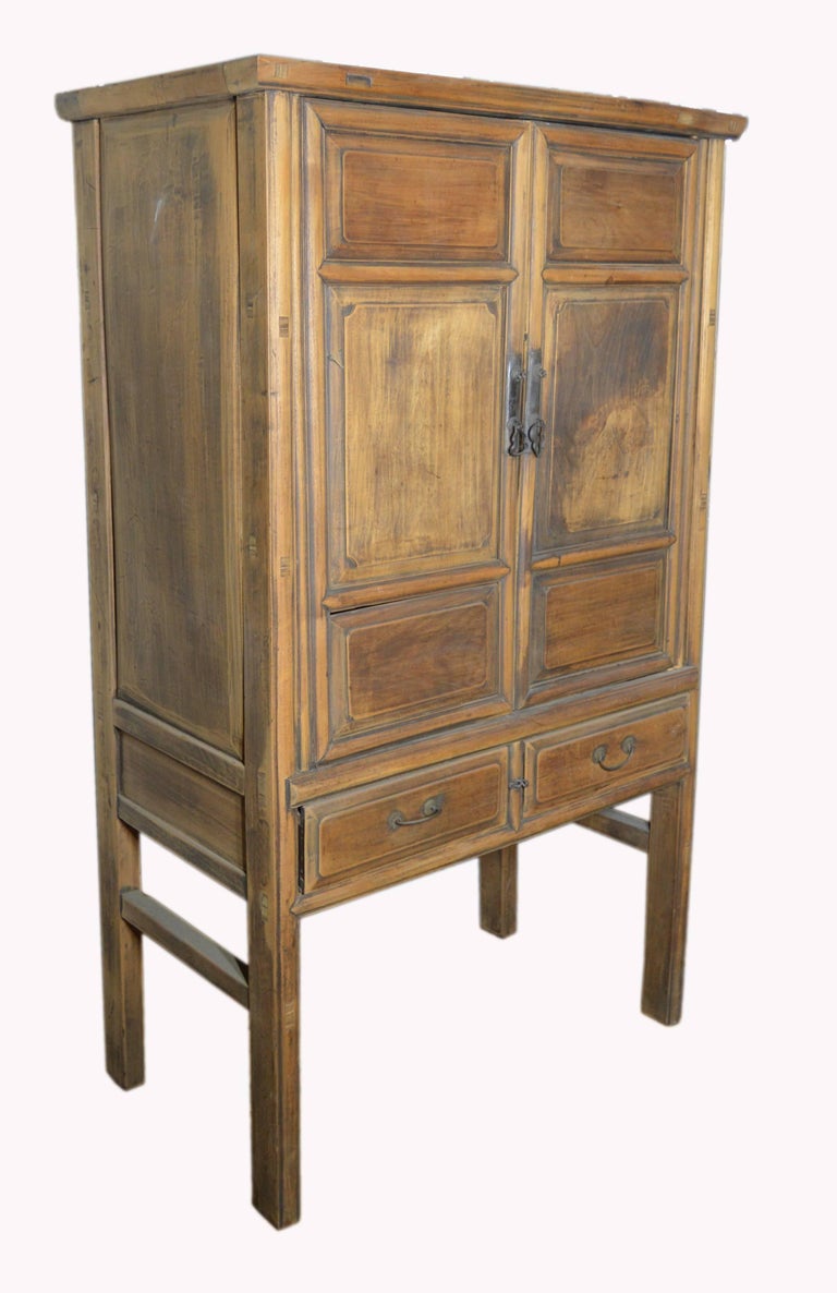 19th Century Chinese Wooden Wardrobe with Paneled Doors, Drawers and ...