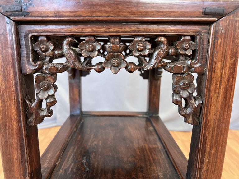 19th Century Chinese Zitan Wood Tall End Table For Sale at 1stDibs