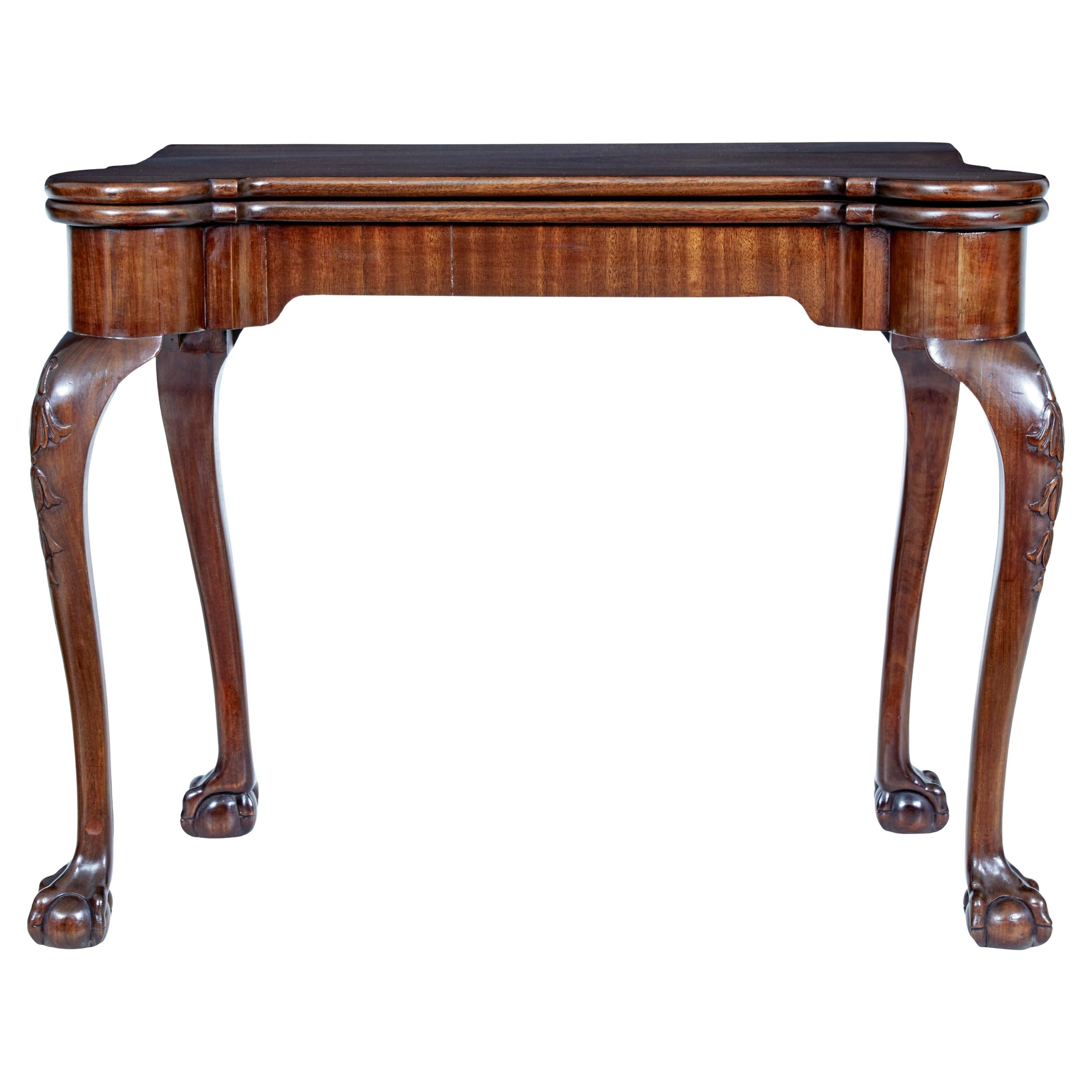 19th century Chippendale revival mahogany card table For Sale at 1stDibs