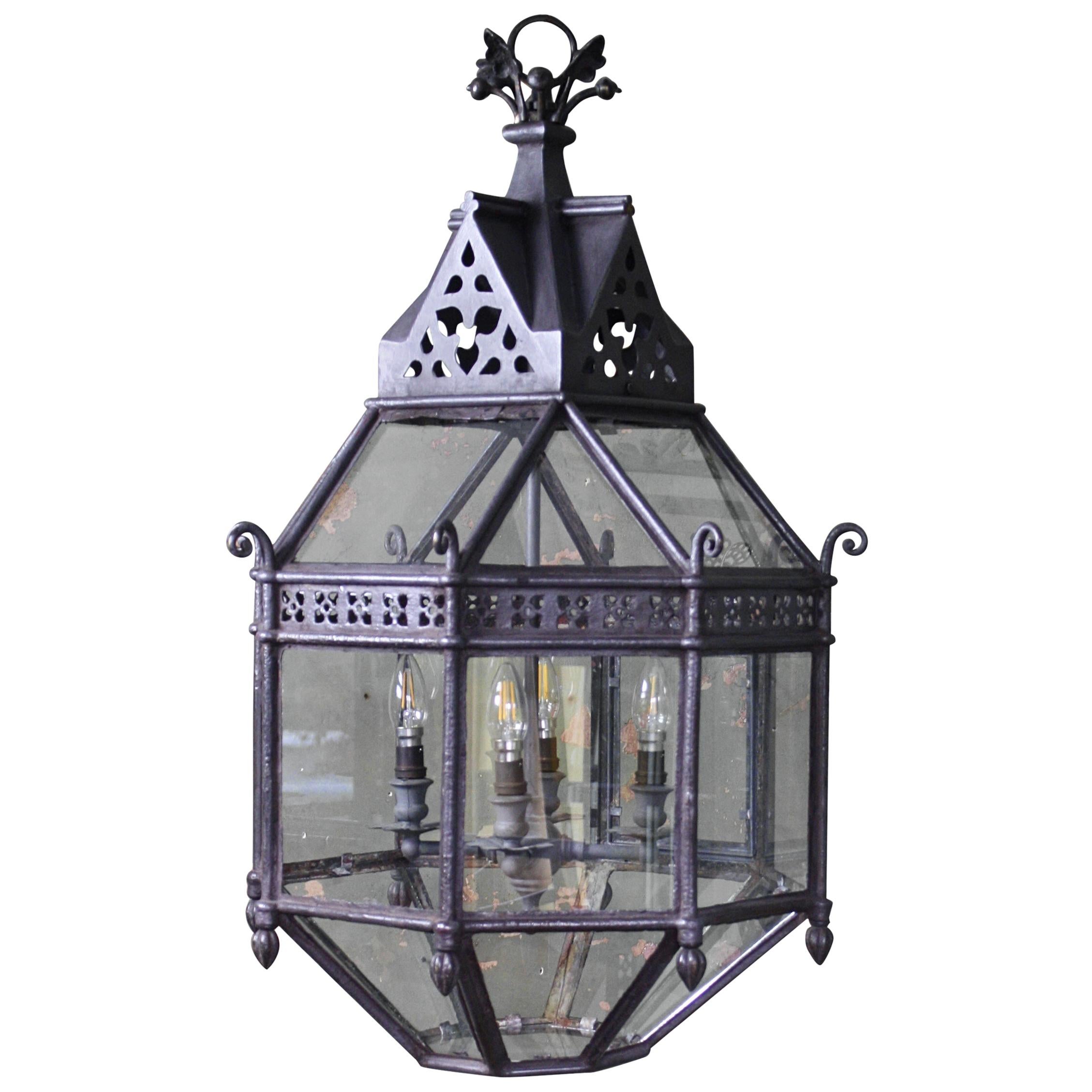 19th Century circa 1830 Regency Iron and Brass Octagonal Lantern Light ...