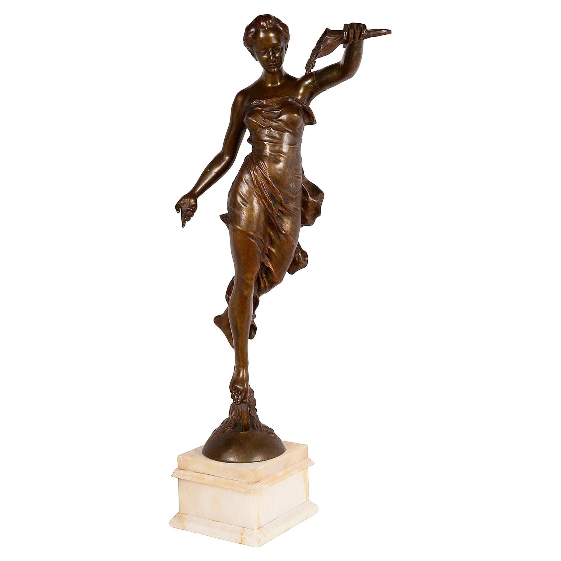 Psyche and Pandora Classical Bronze Statues, 19th Century, Signed H ...