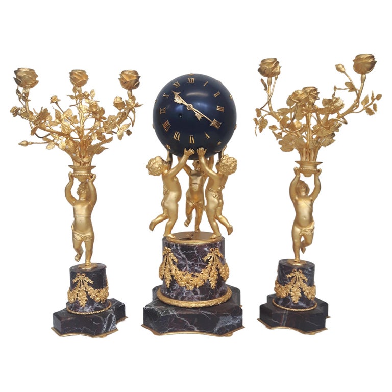 19th Century Clock Garniture For Sale at 1stDibs