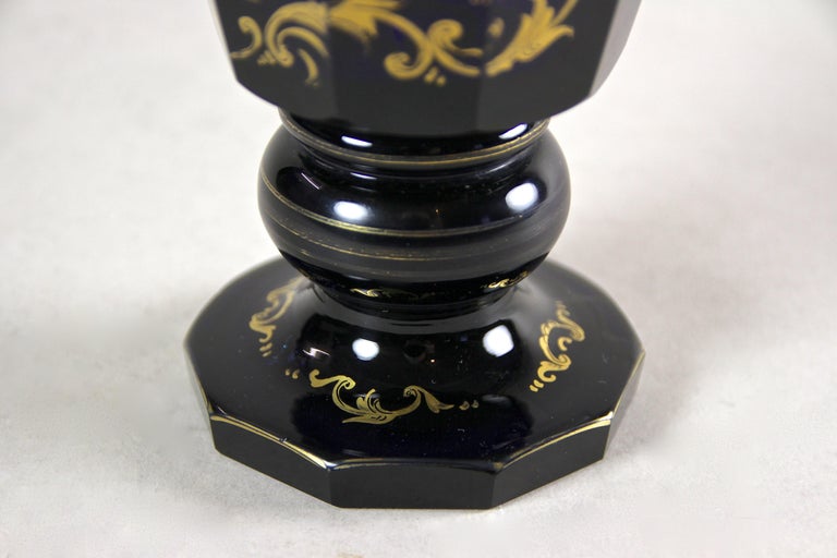 19th Century Cobalt Blue Glass Goblin Biedermeier Period, Austria circa ...